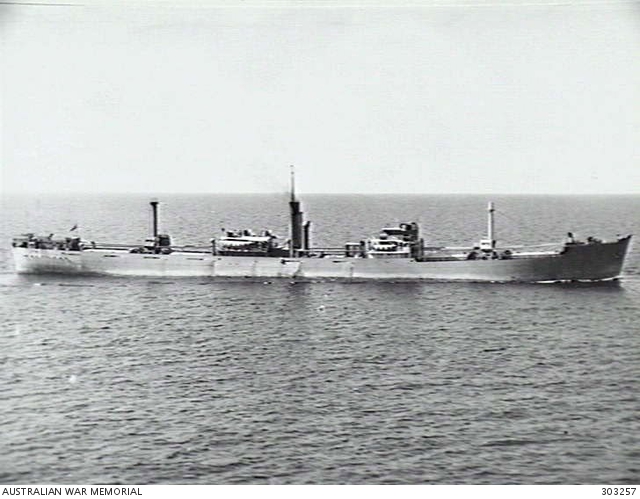 AERIAL STARBOARD SIDE VIEW OF THE BRITISH CARGO VESSEL SS EMPIRE ...