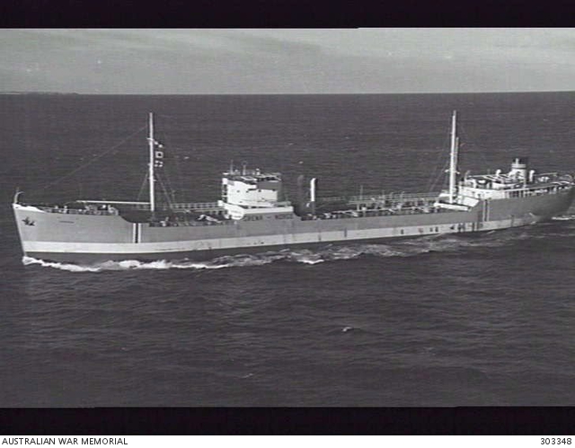 AERIAL PORT SIDE VIEW OF THE NORWEGIAN TANKER MV GRENA WHICH WAS IN ...