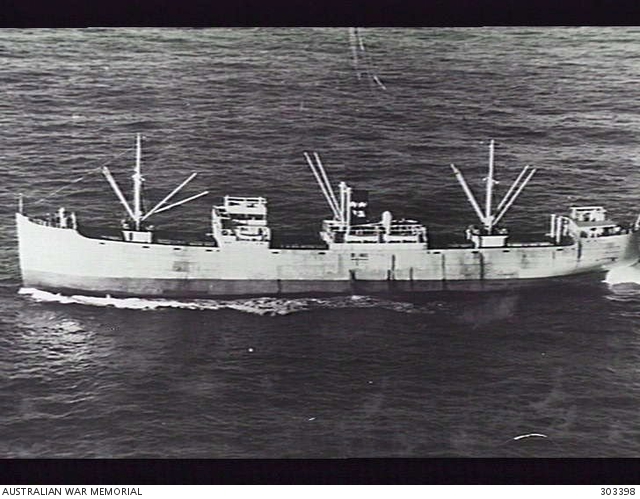 AERIAL PORT SIDE VIEW OF THE NORWEGIAN CARGO VESSEL MV HOEGH MERCHANT ...