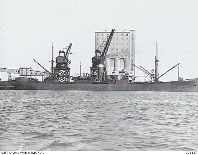 STARBOARD SIDE VIEW OF THE AUSTRALIAN CARGO STEAMER IRON CROWN. SHE WAS ...