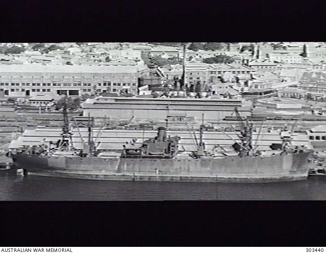 FREMANTLE, WA. AERIAL STARBOARD SIDE VIEW OF THE AMERICAN LIBERTY SHIP ...
