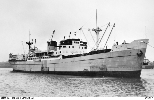 STARBOARD BOW VIEW OF THE CARGO VESSEL SS LAKEMBA. (NAVAL HISTORICAL ...