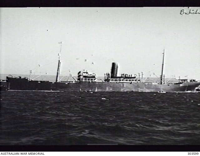 1941-01-02. PORT SIDE VIEW OF THE BRITISH CARGO VESSEL SS MASULA. NOTE ...