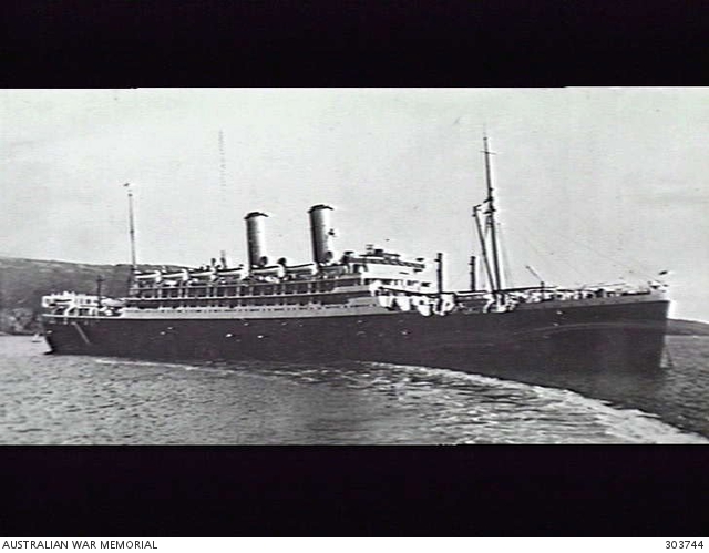STARBOARD SIDE VIEW OF THE BRITISH TRANSPORT RMS ORONTES WHICH ...