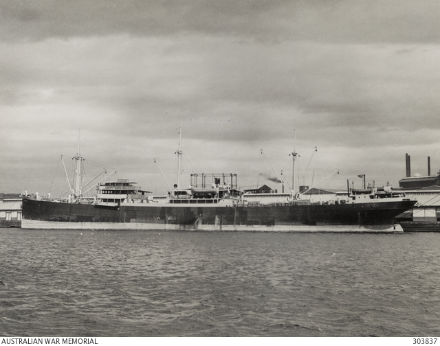 1940-10-29. PORT SIDE VIEW OF THE AUSTRALIAN CARGO VESSEL RABAUL WHICH ...