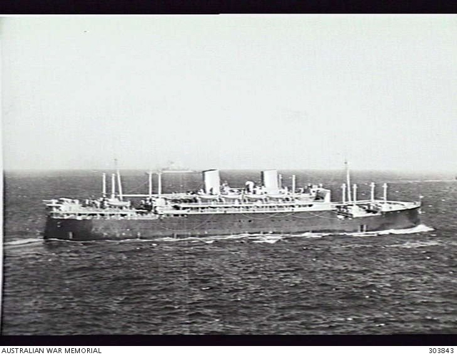 1940-01. STARBOARD SIDE VIEW OF THE NEW ZEALAND TRANSPORT MV RANGITATA ...