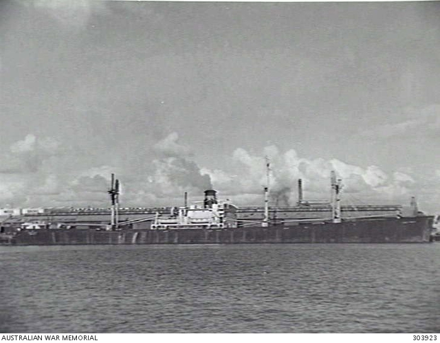1948-04-02. STARBOARD SIDE VIEW OF THE BRITISH CARGO VESSEL SHEAF MEAD ...