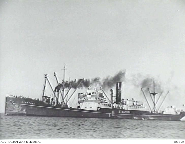 1948-04-08. PORT SIDE VIEW OF THE BRITISH CARGO VESSEL STAGPOOL. (NAVAL ...
