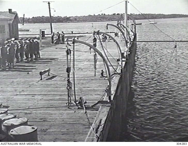 HMAS CERBERUS, FLINDERS NAVAL DEPOT. VIC. VIEW OF THE WHARF AREA ...