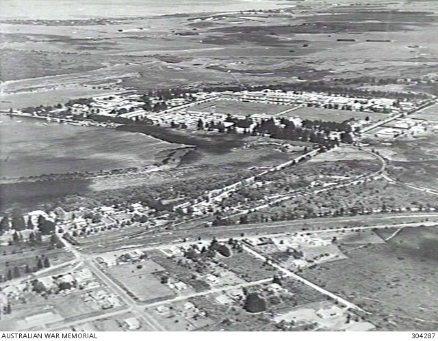 HMAS CERBERUS, FLINDERS NAVAL DEPOT. VIC. AERIAL VIEW OF THE BASE. (NAVAL HISTORICAL COLLECTION ...