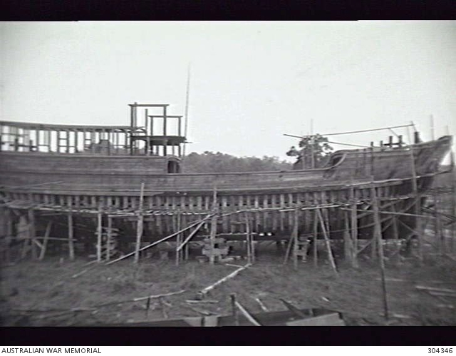 KUCHING, BORNEO. C.1945. A SMALL WOODEN LUGGER OF THE TYPE KNOWN TO THE ...