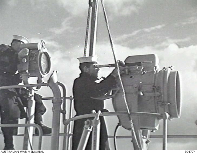 HMAS CERBERUS, FLINDERS NAVAL DEPOT, VIC. SEARCHLIGHTS ARE A VALUABLE ...