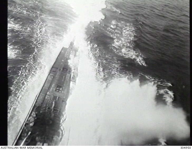 ATLANTIC. C.1943. A DEPTH CHARGE FROM A US NAVY AIRCRAFT EXPLODES NEXT ...