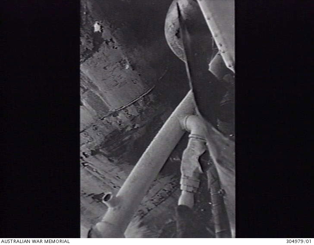 DARWIN, NT. 1942-02-19. DAMAGE TO HMAS KATOOMBA CAUSED DURING THE ...
