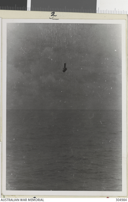 DARWIN, NT. 1942-02-19. DEPTH CHARGES JETTISONED FROM THE THROWERS OF ...