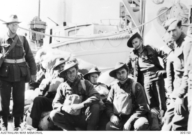 1941-04. AUSTRALIAN TROOPS ON BOARD THE CRUISER HMAS PERTH EN ROUTE FOR ...