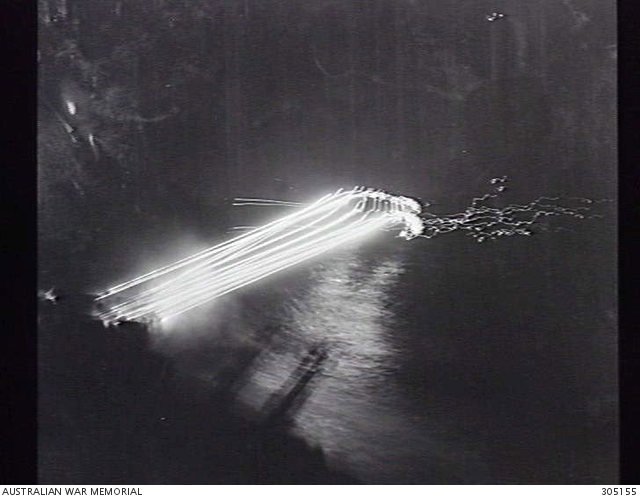 FORMOSA, C.1945. TRACER BULLETS FROM THE GUNS OF A US NAVY HEAVY ...