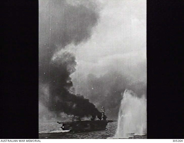 OFF SAMAR, PHILIPPINES. A SALVO FROM A JAPANESE HEAVY SHIP EXPLODES IN ...