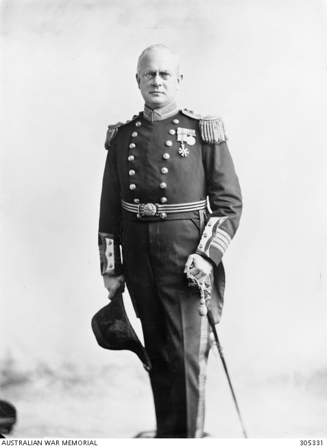 STUDIO PORTRAIT OF ENGINEER CAPTAIN W. CLARKSON CMG RAN THIRD NAVAL ...