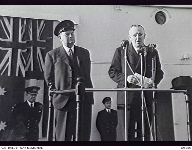 DEVONPORT, ENGLAND. 1948-12-16. MR BEASLEY, THE HIGH COMMISSIONER FOR ...
