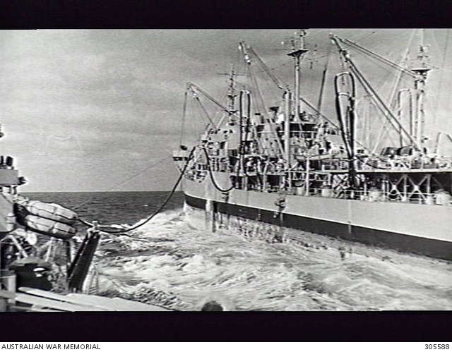YELLOW SEA, SOUTH OF KOREA. 1957-10-26. THE DESTROYER HMAS ANZAC ...