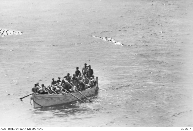 INDIAN OCEAN. 1941-02-27. MEMBERS OF THE SHIP'S COMPANY OF THE ITALIAN ...