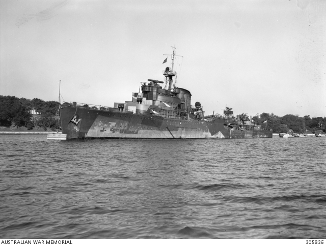 SYDNEY, NSW. C.1942. PORT BOW VIEW OF THE DUTCH FLOTILLA CRUISER TROMP ...