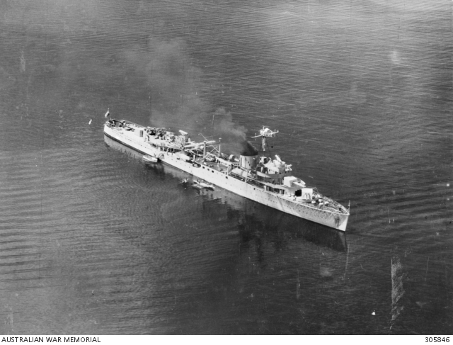 NETHERLANDS EAST INDIES. 1941-03-13. AERIAL STARBOARD BOW VIEW OF DUTCH ...