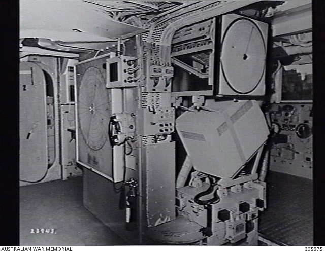 SYDNEY, NSW. C.1964-02. INTERIOR OF THE BRIDGE OF THE AIRCRAFT CARRIER ...