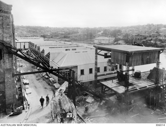 NORTH SYDNEY, NSW. C.1942. EXTERIOR OF BUILDINGS OF THE RAN TORPEDO ...