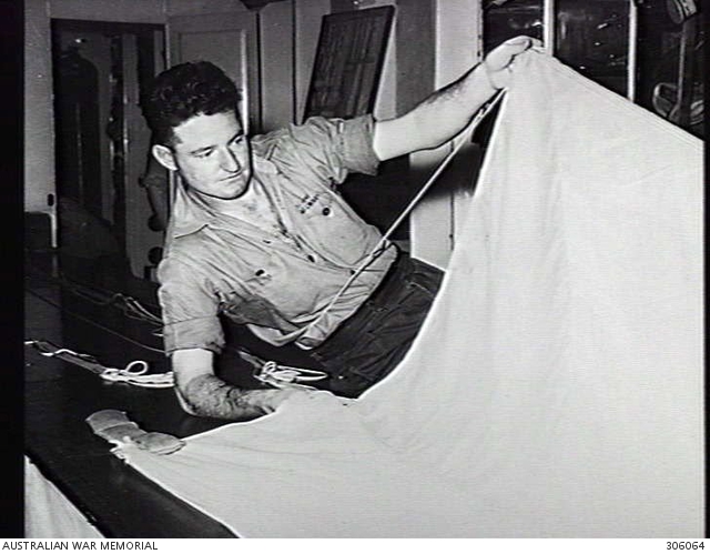 HMAS ALBATROSS, RAN NAVAL AIR STATION, NOWRA, NSW. A PARACHUTE BEING ...