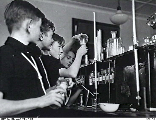 HMAS CERBERUS, FLINDERS NAVAL DEPOT, VIC. C.1950. RAN CADETS AT THE ...