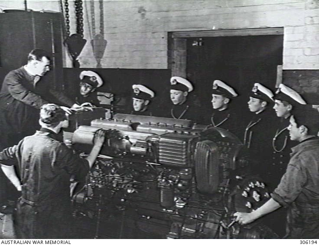 HMAS CERBERUS, FLINDERS NAVAL DEPOT, VIC. C.1950. CADET MIDSHIPMEN AT ...