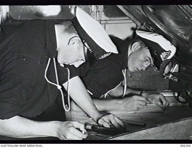 HMAS CERBERUS, FLINDERS NAVAL DEPOT, VIC. C.1950. CADET MIDSHIPMEN AT ...