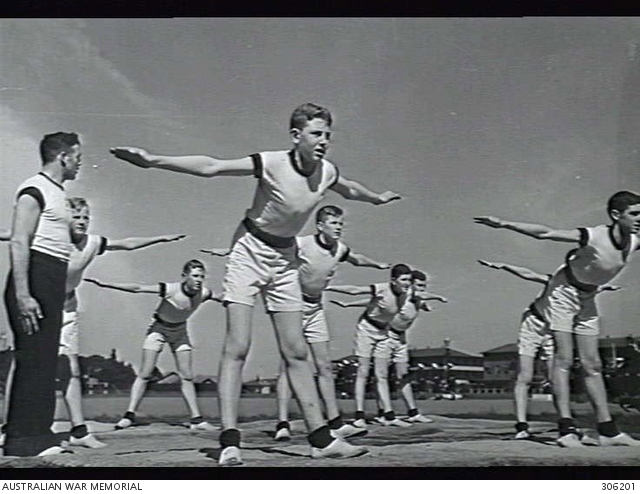 HMAS CERBERUS, FLINDERS NAVAL DEPOT, VIC. C.1950. CADET MIDSHIPMEN AT ...