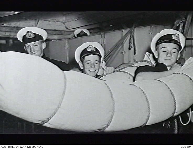 HMAS CERBERUS, FLINDERS NAVAL DEPOT, VIC. C.1950. CADET MIDSHIPMEN AT ...