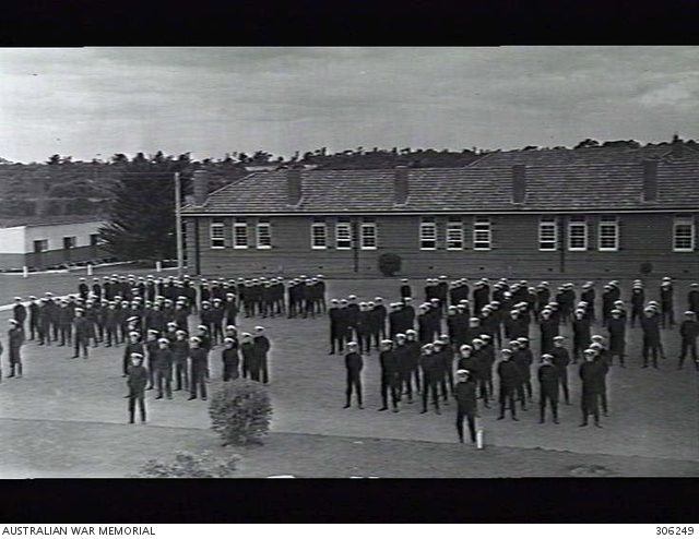 HMAS CERBERUS, FLINDERS NAVAL DEPOT, VIC. 1954. CADET MIDSHIPMEN ON ...