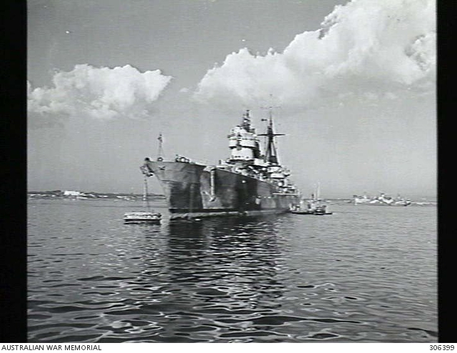 TARANTO, ITALY. 1943-09. BOW VIEW OF THE ITALIAN CRUISER EUGENIO DI ...