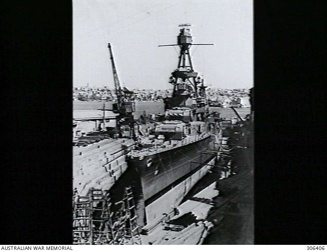COCKATOO ISLAND DOCKYARD, SYDNEY, NSW. 1942-09. PORT BOW VIEW OF THE ...