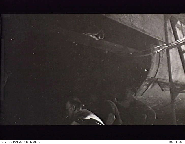 DARWIN, NT. 1942-01-25. DETAIL EXTERIOR VIEW OF DAMAGE SUSTAINED BY THE ...