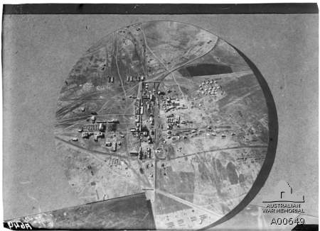 Copy of a photo mosaic of an aerial view of Deraa showing a German ...