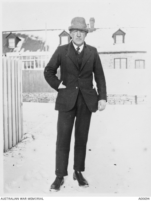 An informal portrait of Antarctic explorer Sir Ernest Shackleton ...