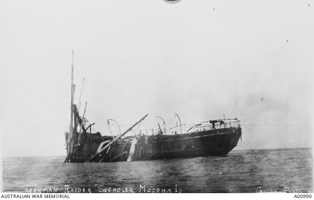 The remains of the German raider Seeadler after it ran aground off ...