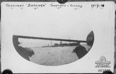 Sinking of the SS Barunga. The destroyers Midge and Lance were on the ...