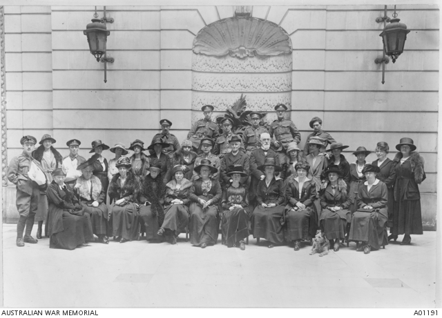 Group portrait of the Committee and workers of 'A Corner of Blighty in ...