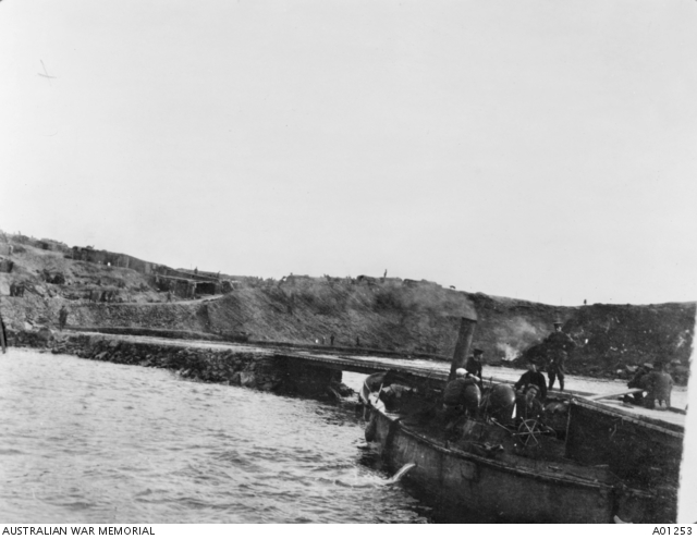 Men of the 1st Royal Australian Navy Bridging Train (RANBT) placing ...