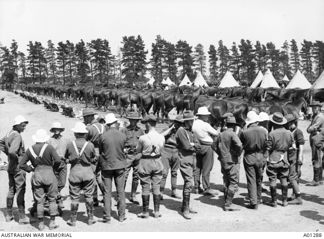 Men from the 1st Royal Australian Naval Bridging Train (RANBT) gather ...
