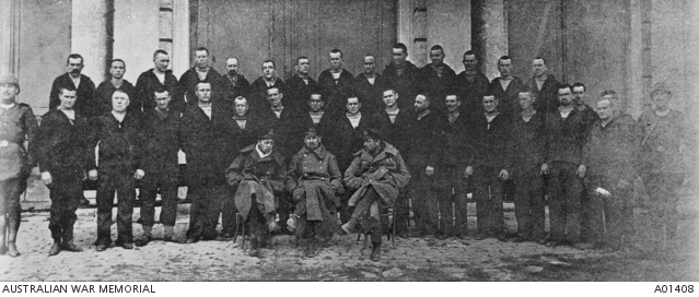 An informal group portrait of the officers and crew of the Australian ...