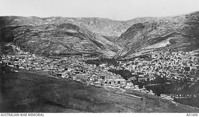 General view of Zahle, showing the mountains in the background ...