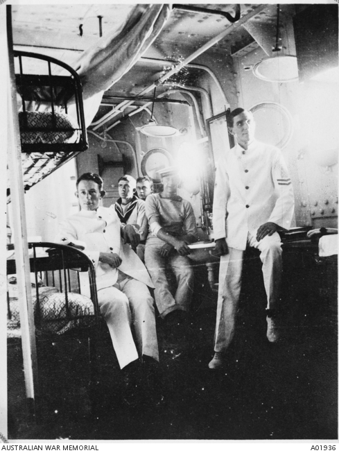Two sick berth attendant Petty Officers (in white uniform) and three ...